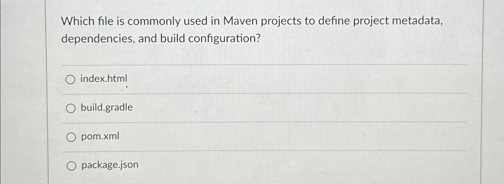 Solved Which file is commonly used in Maven projects to | Chegg.com