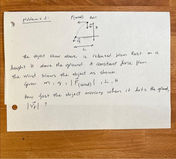 Solved the object show above is released Jrom Rest on a | Chegg.com