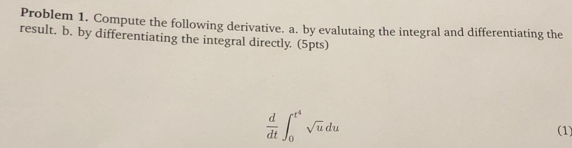 Solved Problem 1. ﻿Compute the following derivative. a. ﻿by | Chegg.com