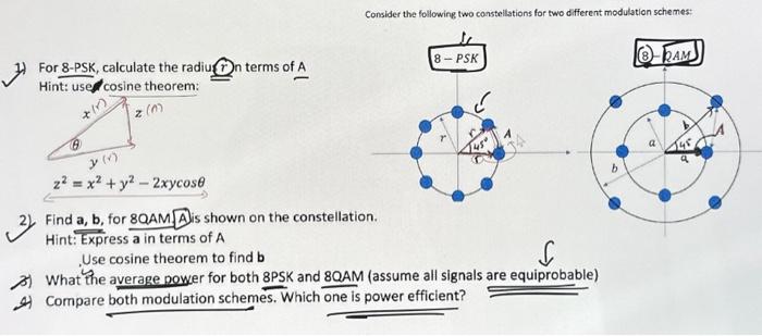 Solved Consider the following two constellations for two | Chegg.com