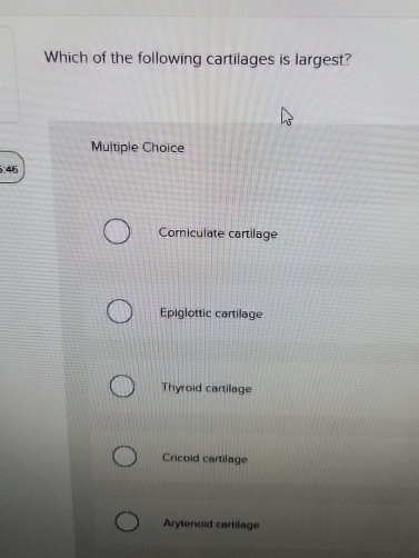 Solved Which of the following cartilages is largest?Multiple | Chegg.com