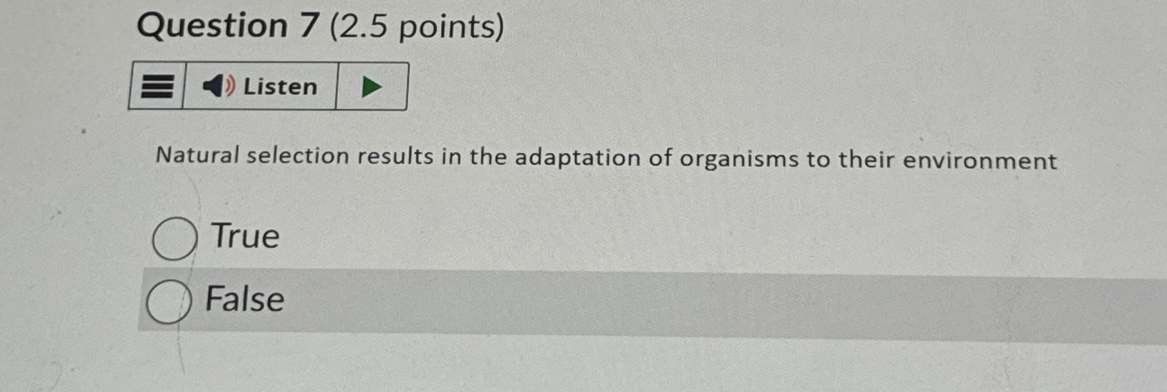 Solved Question 7 (2.5 points)ListenNatural selection | Chegg.com Solved Question 7 (2.5 points)ListenNatural selection | Chegg.com