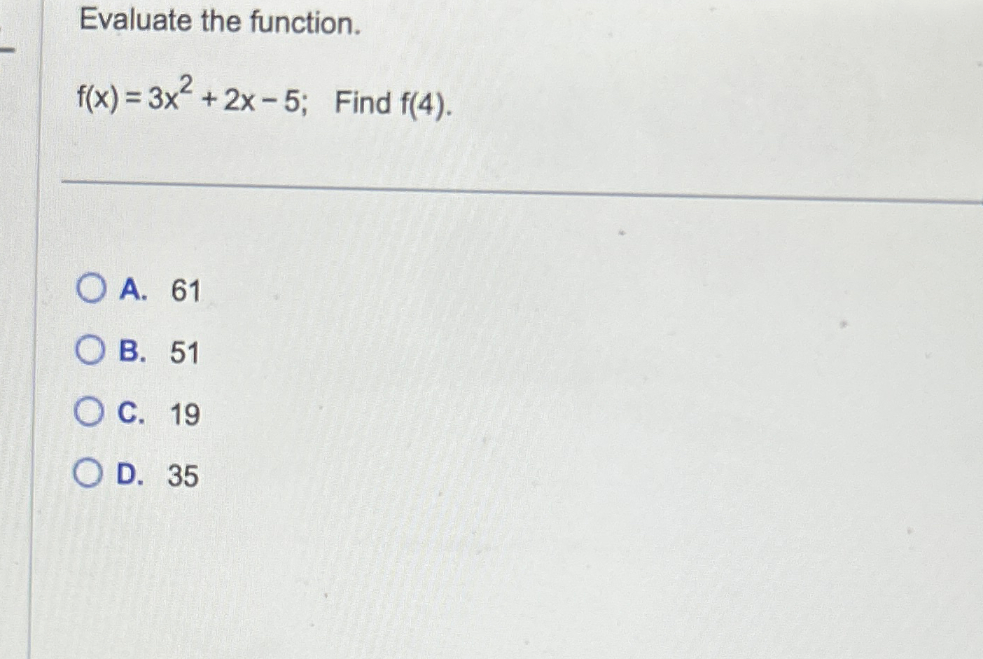 Solved Evaluate the function.f(x)=3x2+2x-5;, ﻿Find | Chegg.com