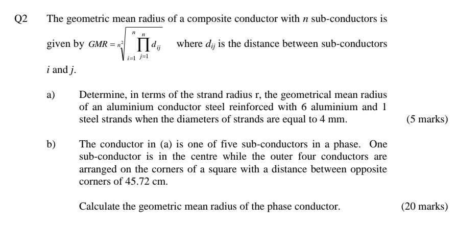 Solved Q2 ﻿The geometric mean radius of a composite | Chegg.com