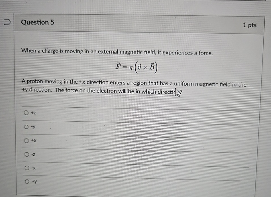 Solved Question 51 ﻿ptsWhen a charge is moving in an | Chegg.com