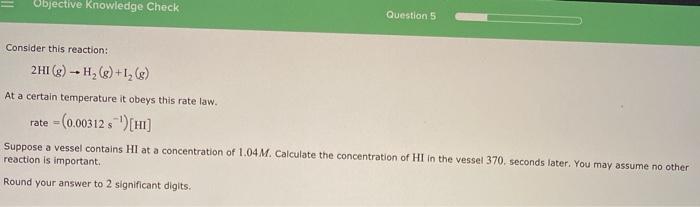 Solved Objective knowledge Check Question 5 Consider this | Chegg.com