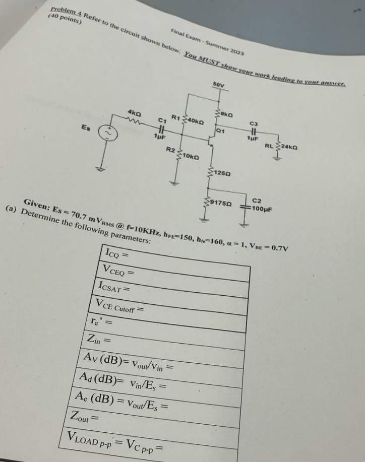 Solved (40 ﻿Points)answerGiven: Es (a) ﻿Determinevowing | Chegg.com