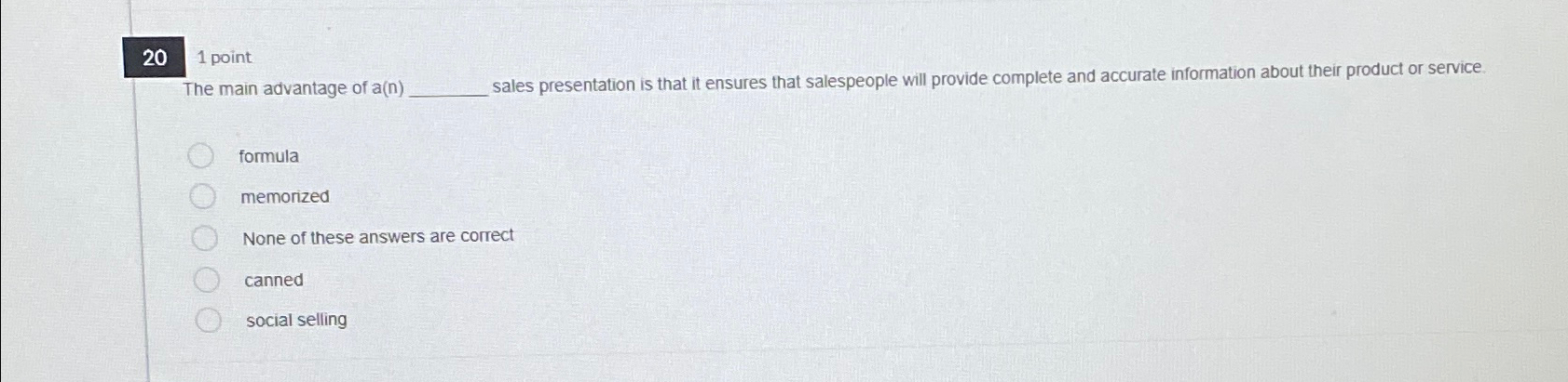 Solved 201 ﻿pointThe main advantage of a(n)sales | Chegg.com