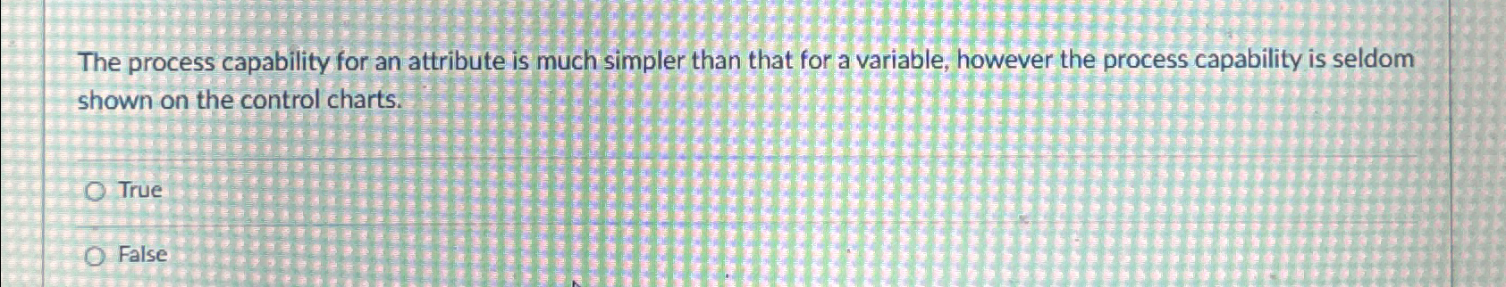 Solved The process capability for an attribute is much | Chegg.com