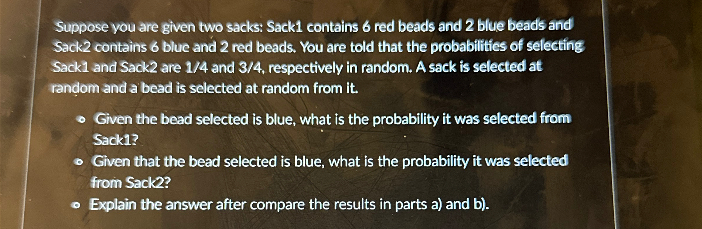 Solved Suppose you are given two sacks: Sack1 ﻿contains 6 | Chegg.com