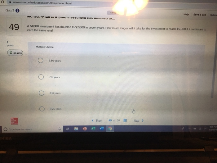 Solved C newconnect.mheducation.com/flow/connect.html Quiz 3 | Chegg.com