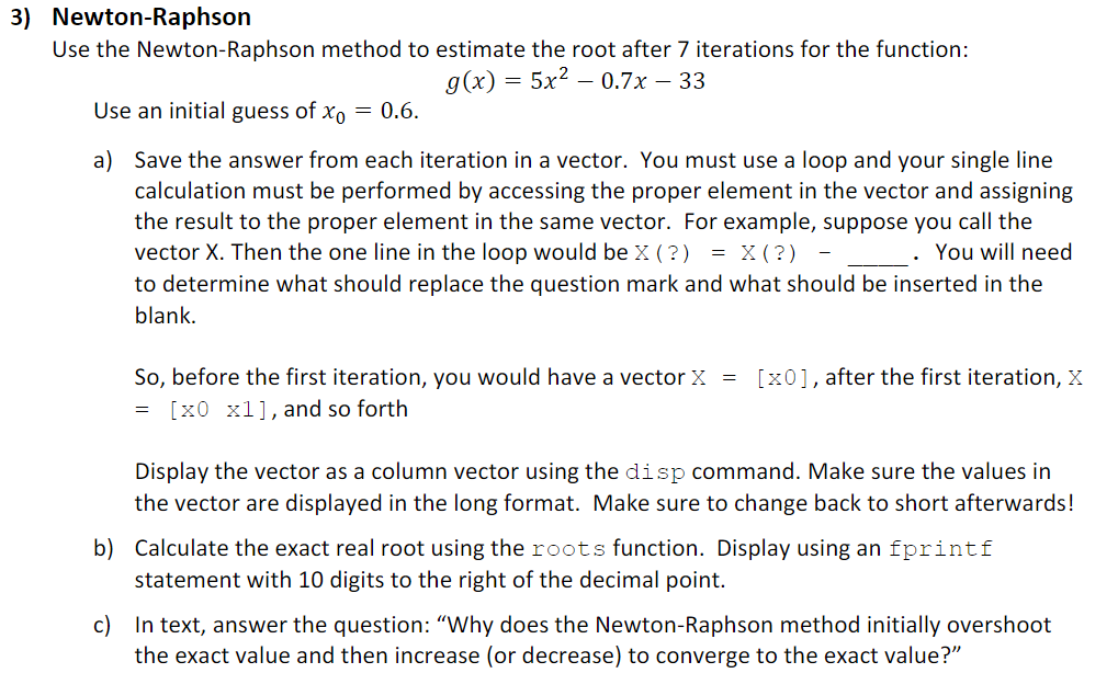 Solved HW2-Q3) ﻿MATLAB, PLEASE MAKE CODE | Chegg.com
