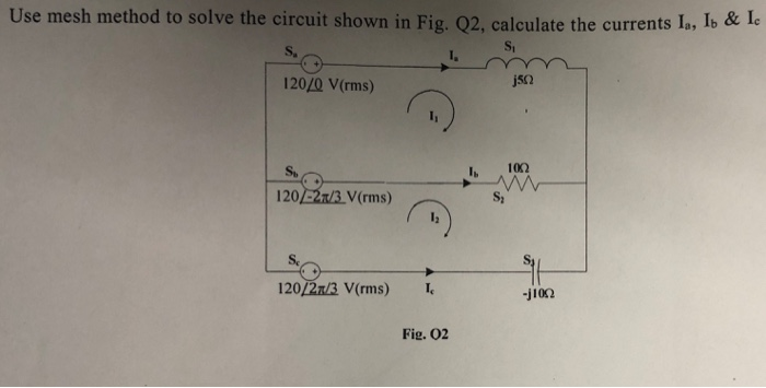 Solved Use mesh method to solve the circuit shown in fig2, | Chegg.com