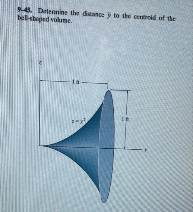 Solved 9-45. Determine the distance y to the centroid of the | Chegg.com