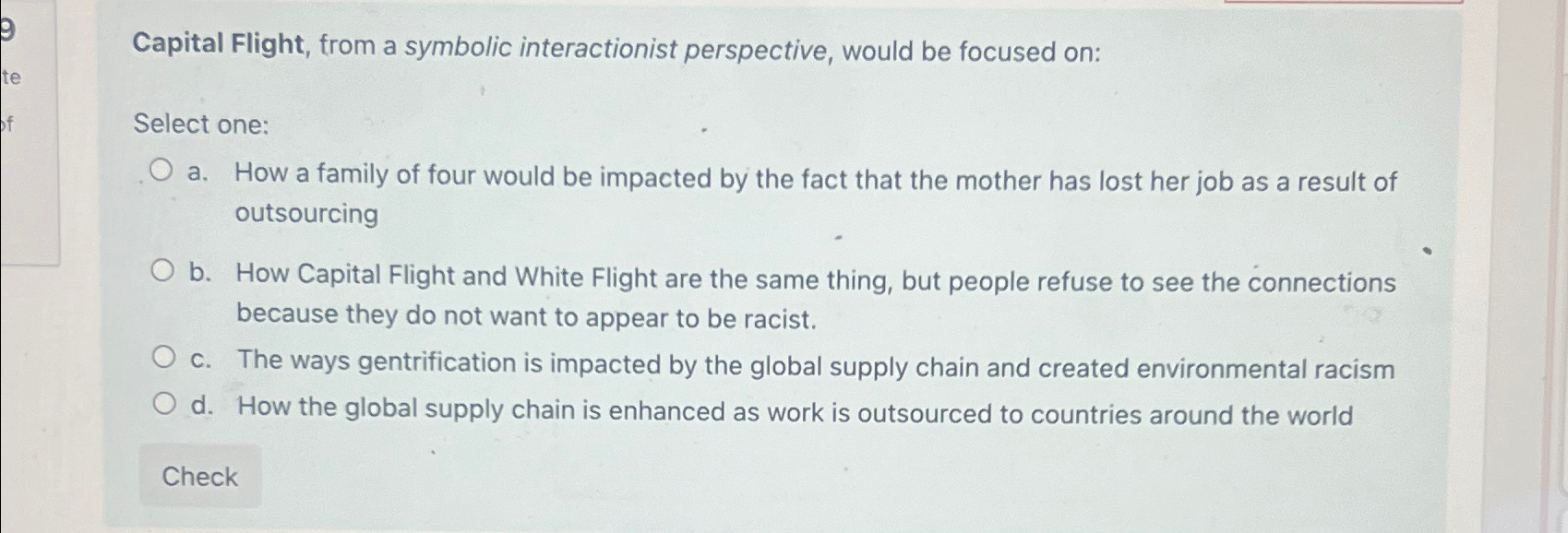Solved Capital Flight, from a symbolic interactionist | Chegg.com