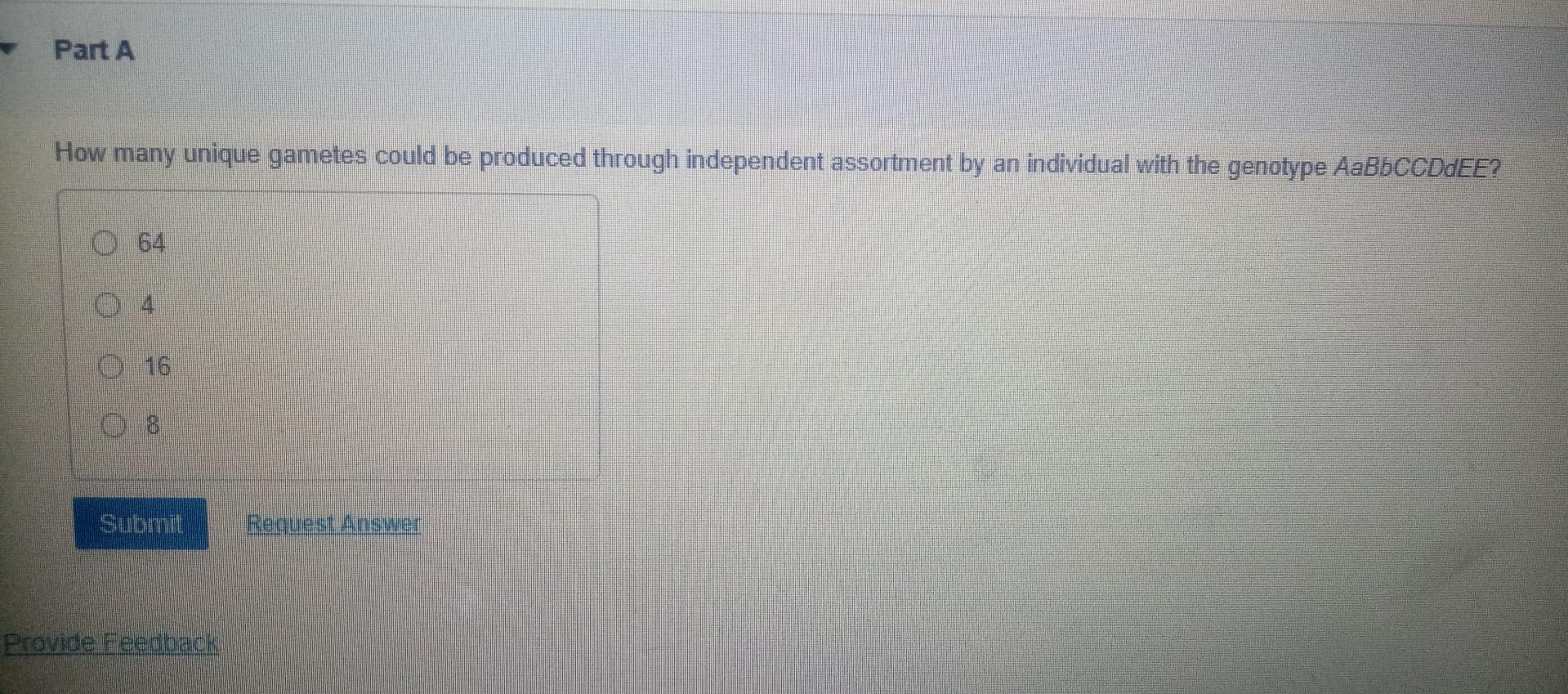 Solved How many unique gametes could be produced through | Chegg.com