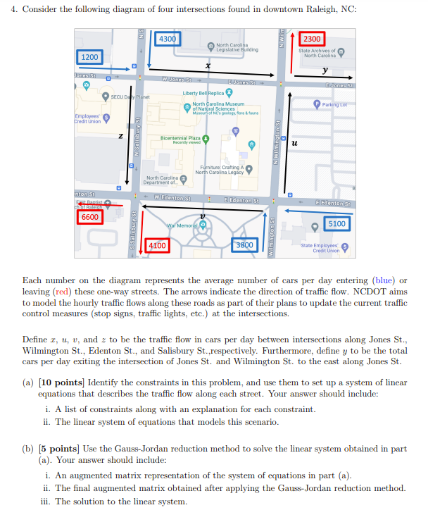 Solved Consider the following diagram of four intersections | Chegg.com