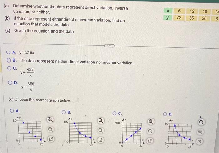 Solved A Determine Whether The Data Represent Direct