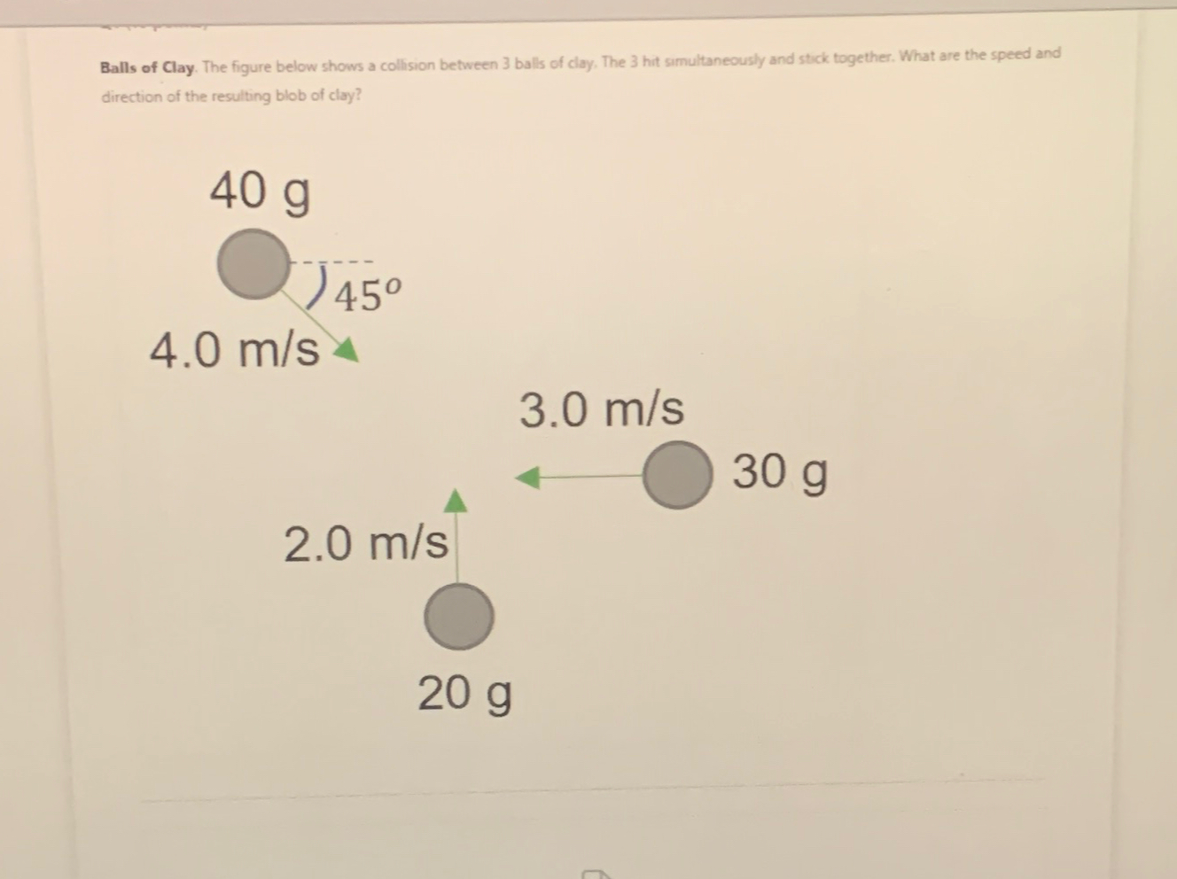 Solved Balls of Clay. The figure below shows a collision | Chegg.com