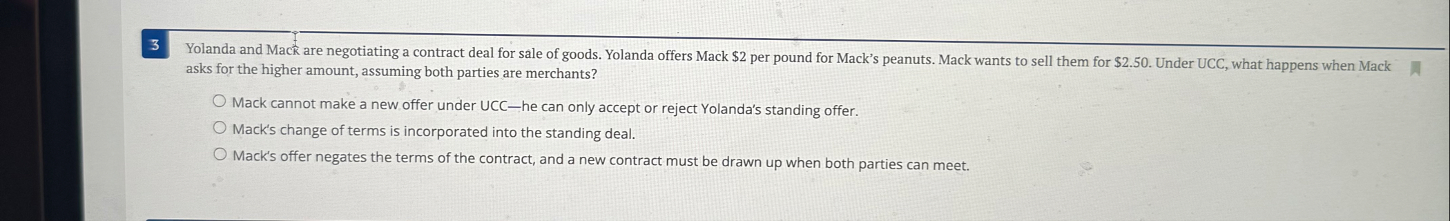 Solved 3 ﻿Yolanda and Mack are negotiating a contract deal | Chegg.com