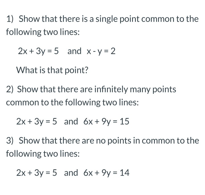 Solved 1) Show that there is a single point common to the | Chegg.com