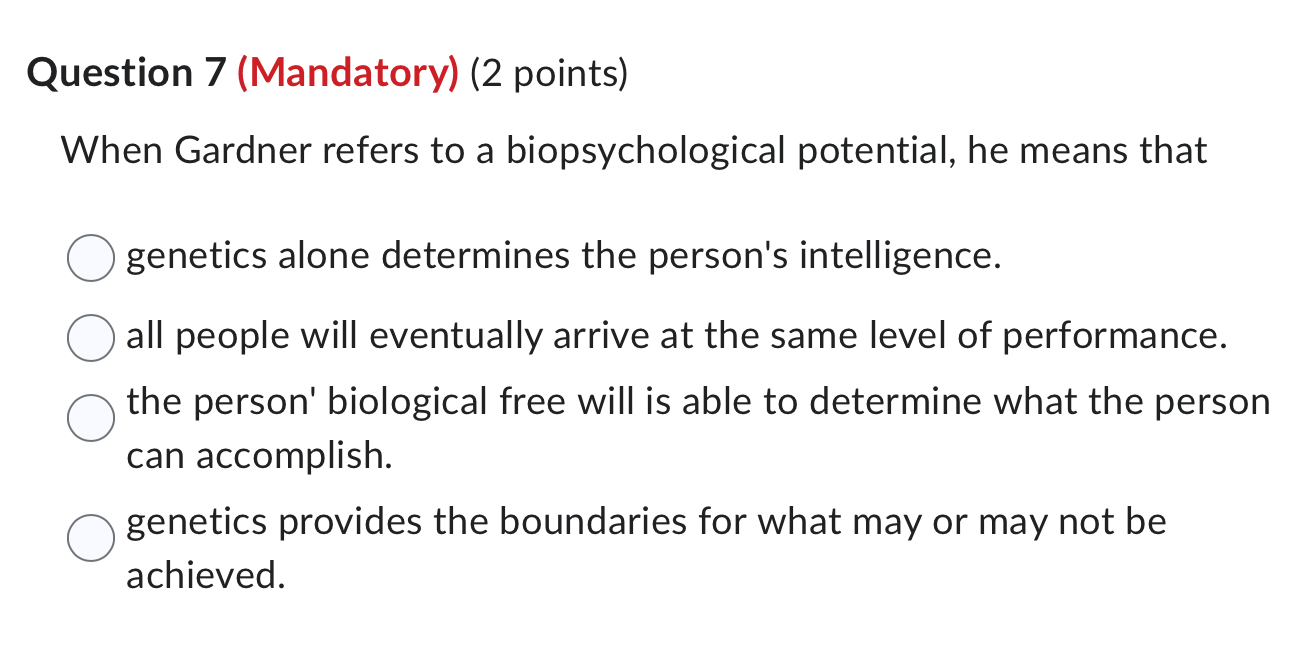 Solved Question 7 (Mandatory) (2 ﻿points)When Gardner refers | Chegg.com
