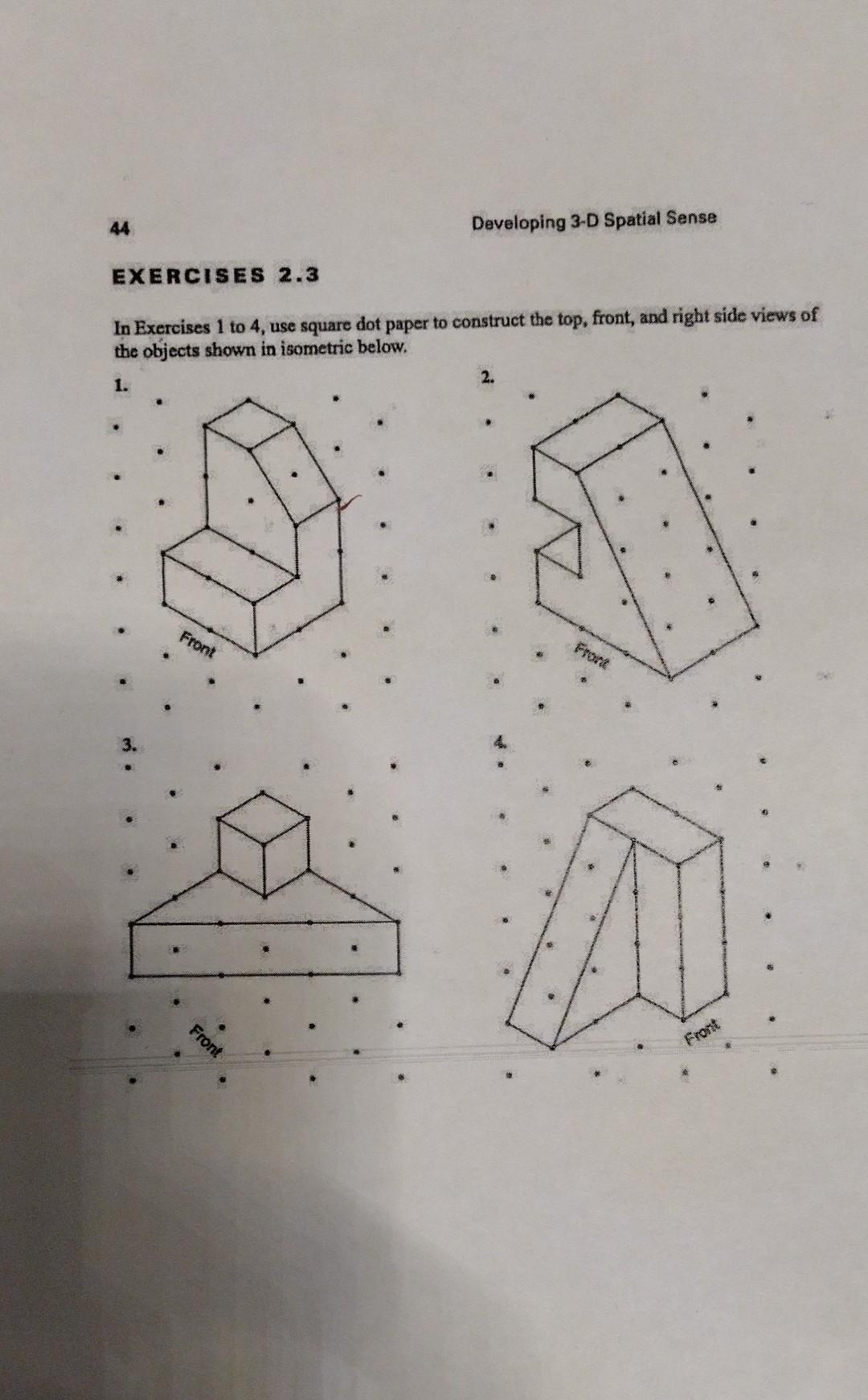 Solved In Exercises 1 to 4 , use square dot paper to | Chegg.com
