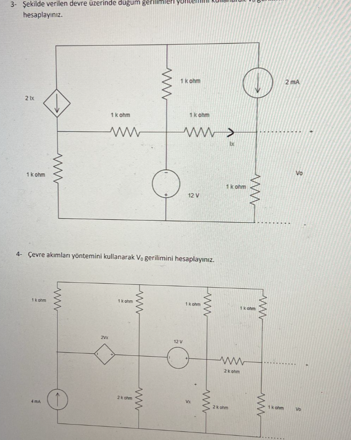 Solved 3- ﻿﻿Find Vo using Node-Voltage method4- ﻿﻿Find Vo | Chegg.com