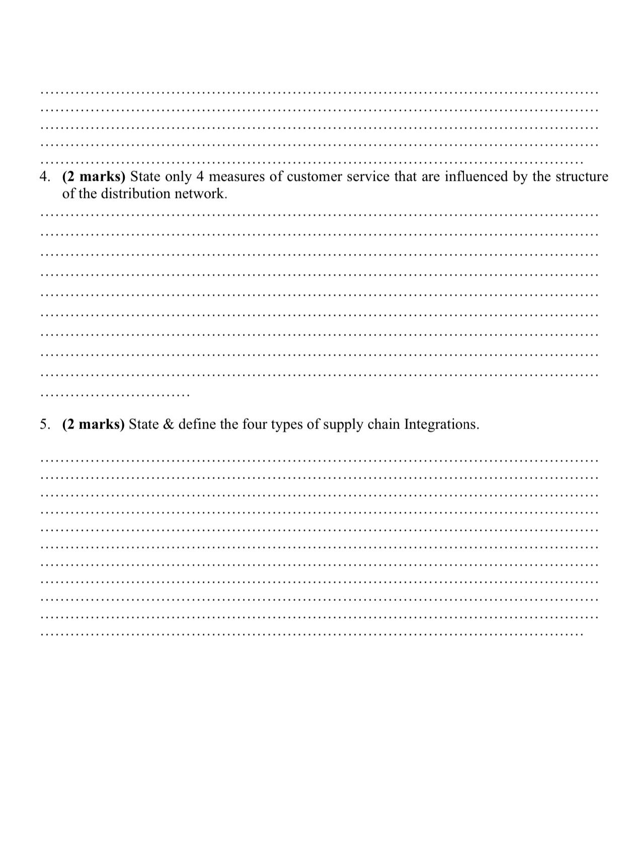 Solved (2 marks) State only 4 measures of customer | Chegg.com Solved (2 marks) State only 4 measures of customer | Chegg.com