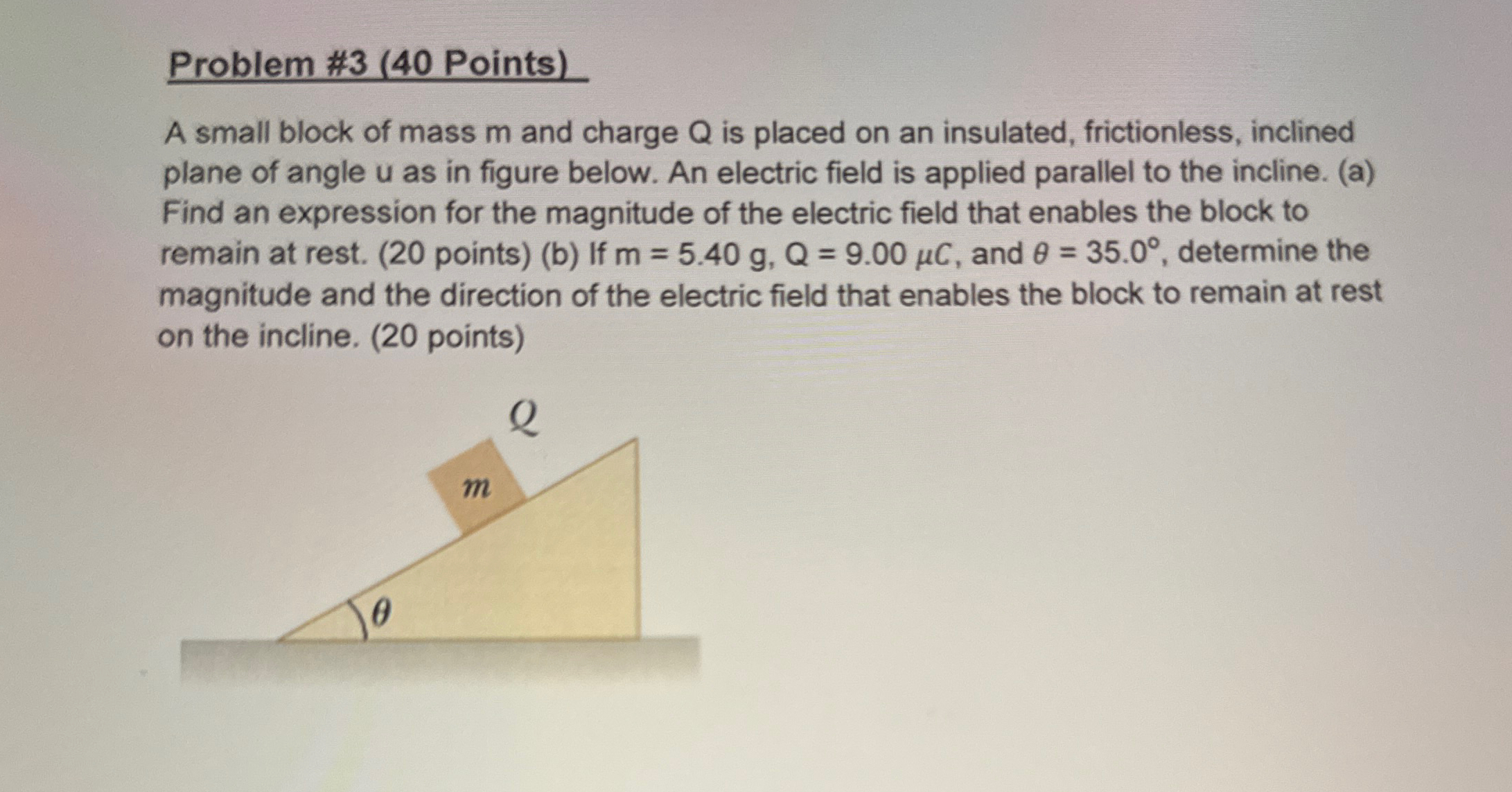 Solved Problem #3 (40 ﻿Points)A small block of mass m ﻿and | Chegg.com