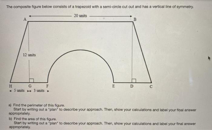 Solved The composite figure below consists of a trapezoid | Chegg.com
