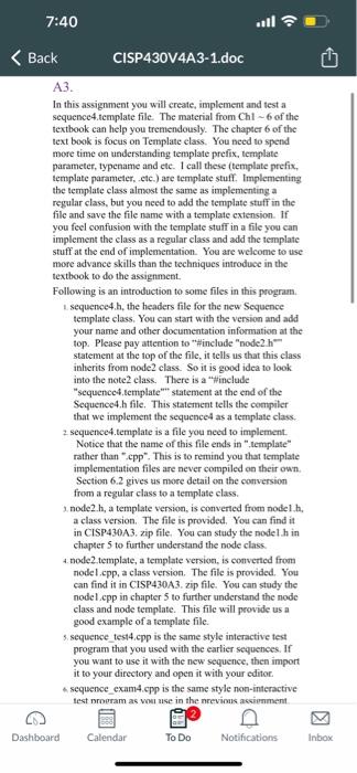 A3. In this assignment you will create, implement and | Chegg.com