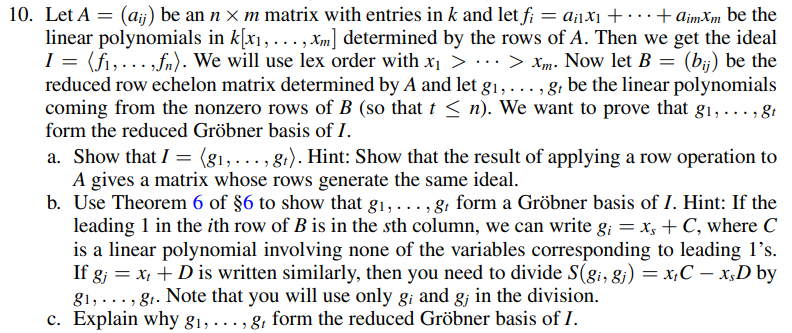 Solved Let A=(aij) ﻿be an n×m ﻿matrix with entries in k ﻿and | Chegg.com