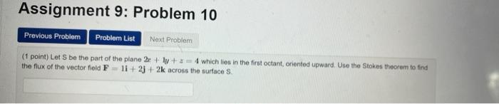 Solved Assignment 9 Problem 10 Previous Problem Problem 4852