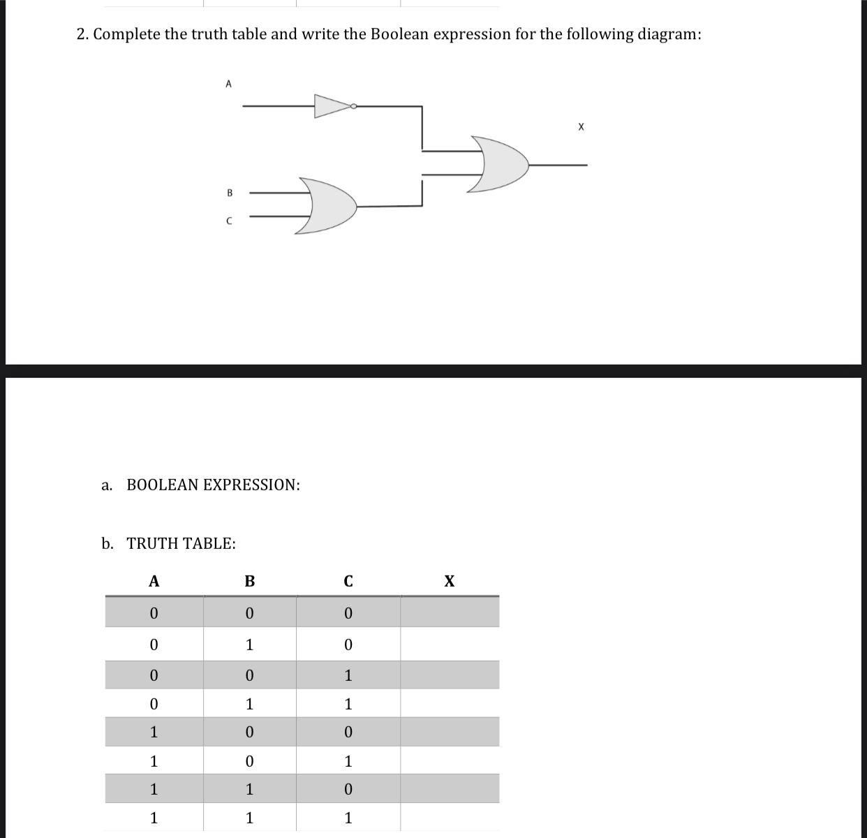 Solved Complete the truth table and write the Boolean | Chegg.com