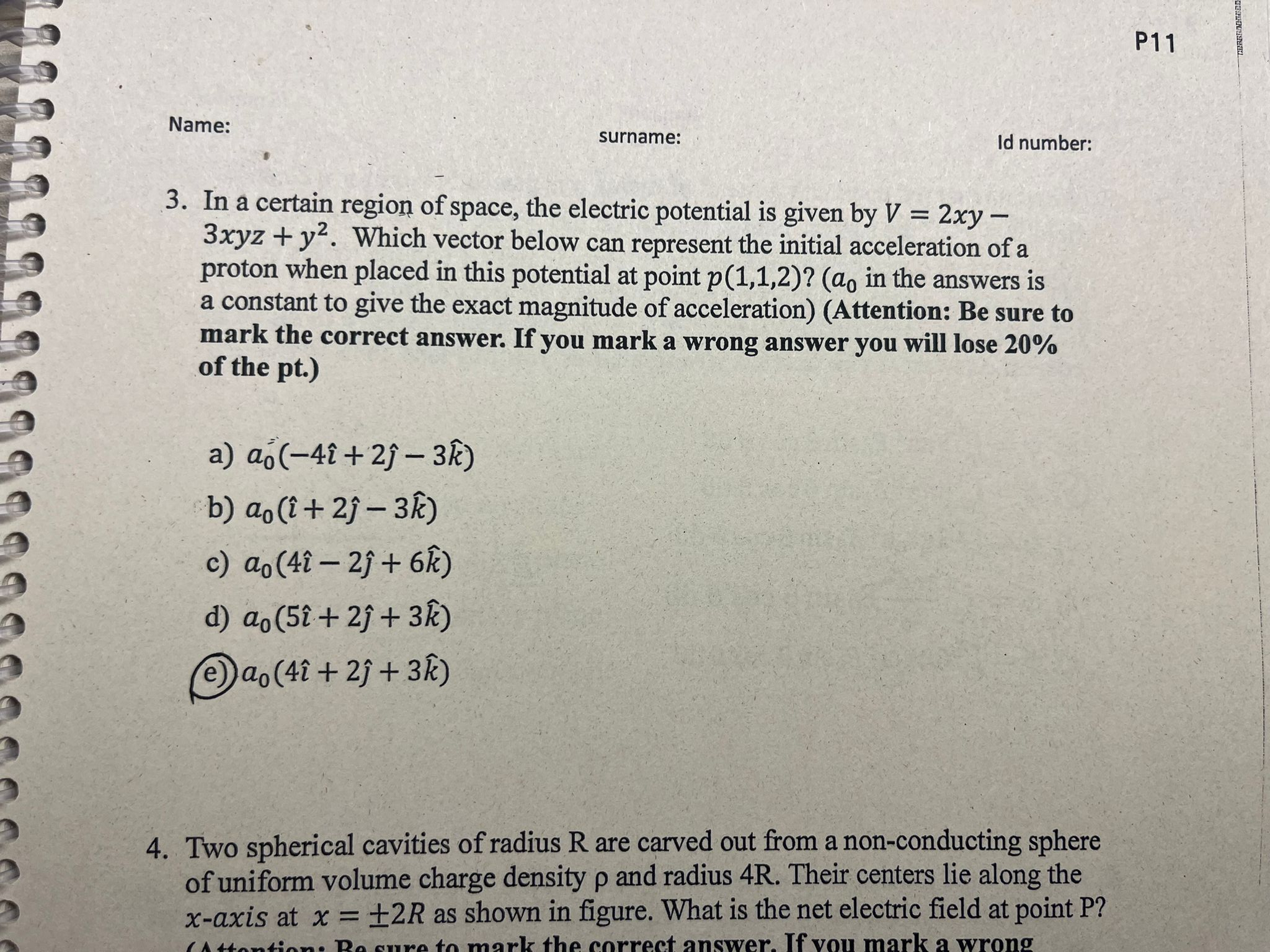 Solved Name:surname:Id ﻿number:In ﻿a certain region of | Chegg.com