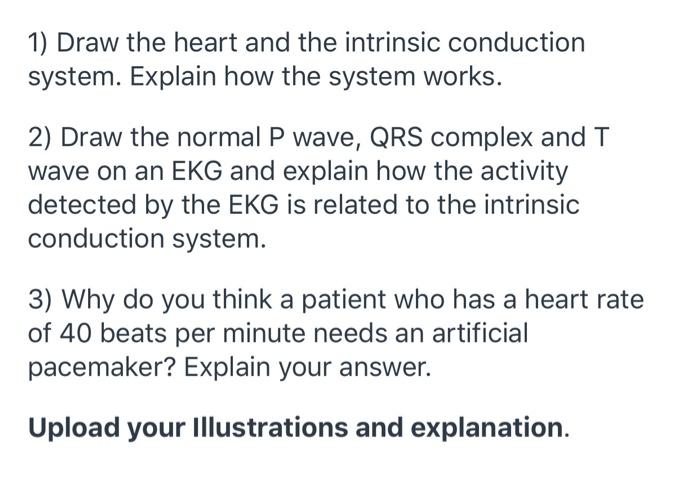 Solved 1) Draw the heart and the intrinsic conduction | Chegg.com