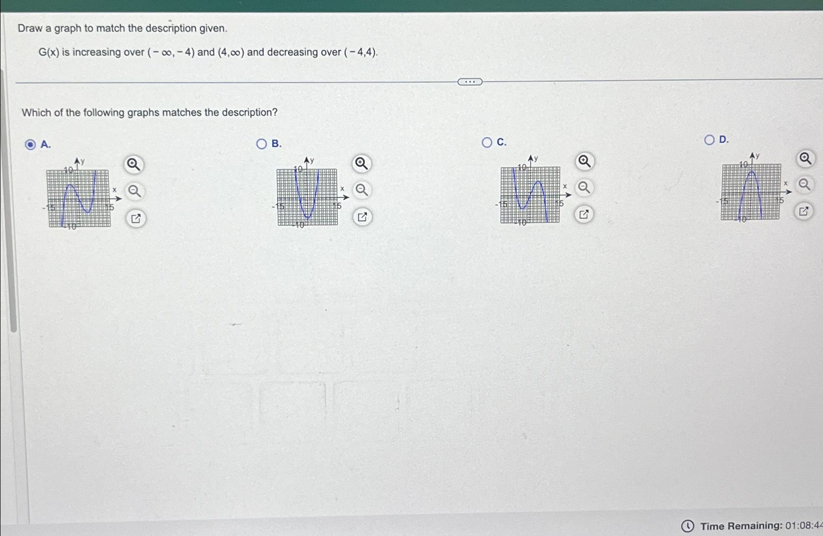Solved Draw a graph to match the description given.G(x) ﻿is | Chegg.com