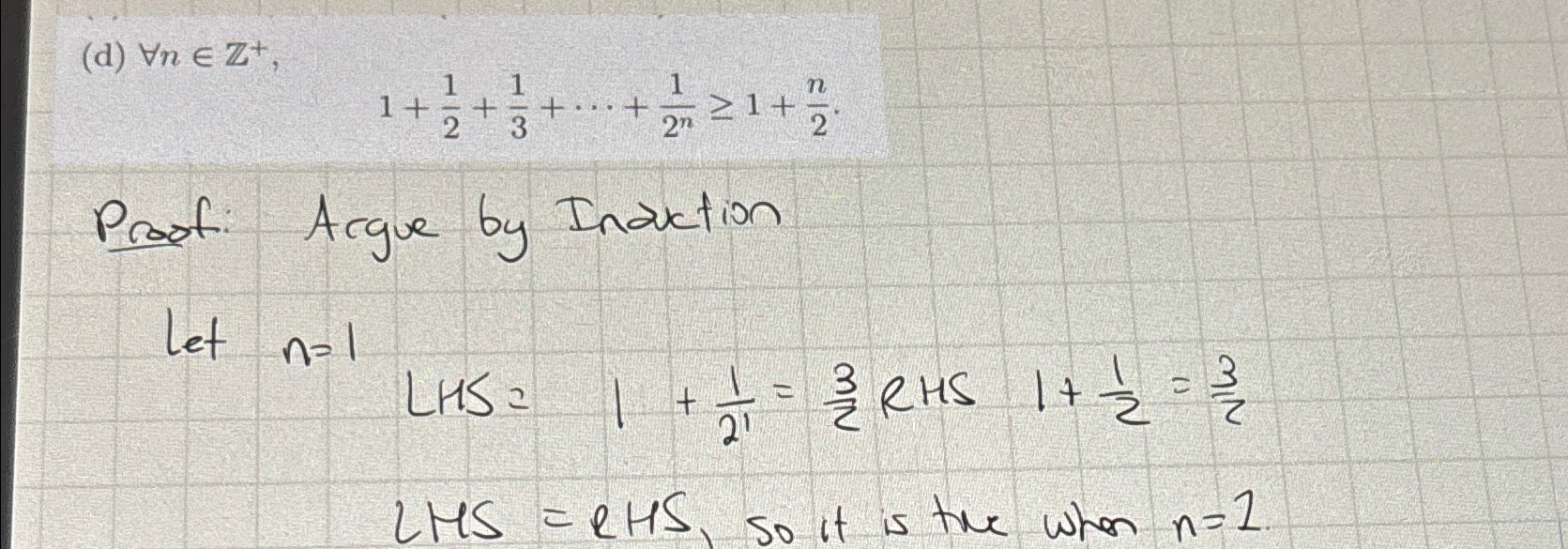 Solved Prove with induction. I have done the base case but | Chegg.com