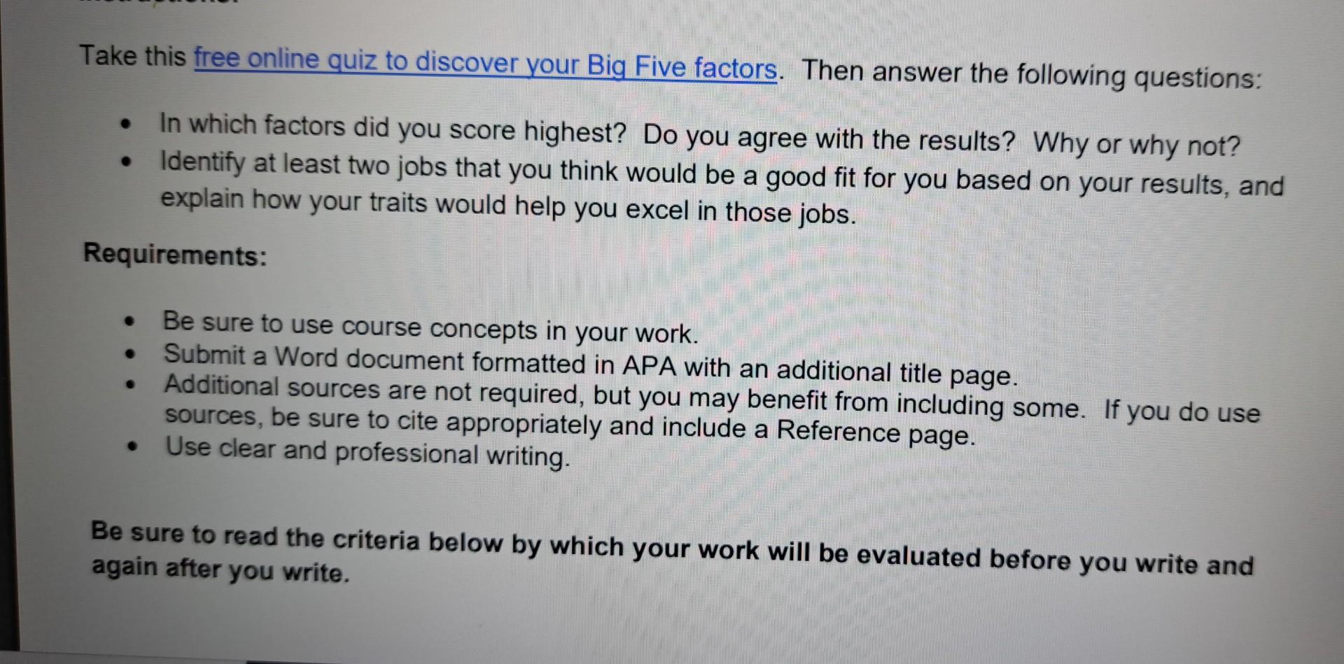 Solved I took the online quiz now I need to know how to use | Chegg.com