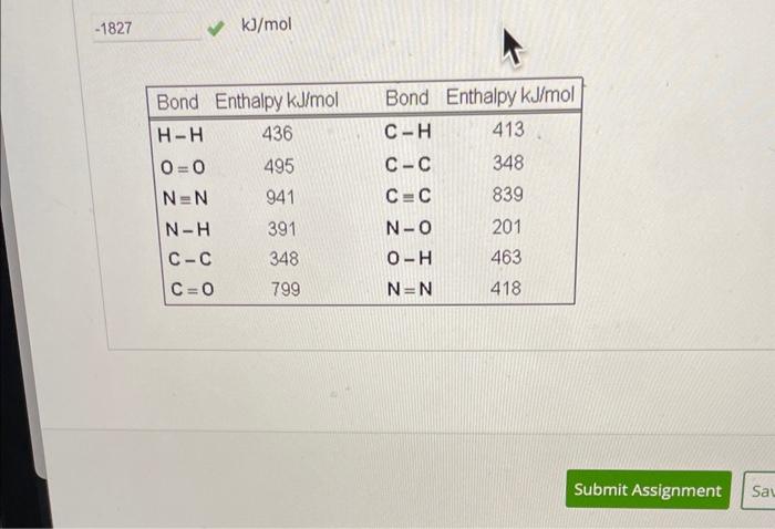 Solved (A) Balance this reaction. Then use the bond | Chegg.com