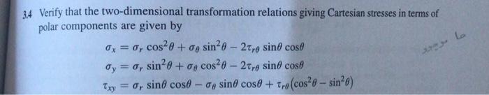 Solved 34 Verify that the two-dimensional transformation | Chegg.com