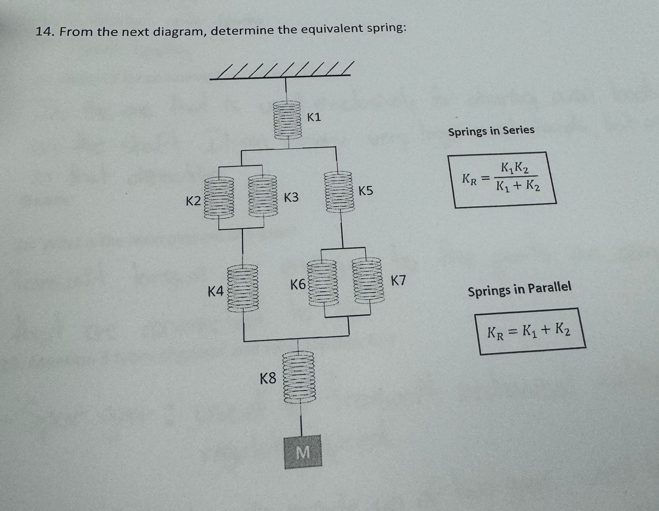 Solved From the next diagram, determine the equivalent | Chegg.com