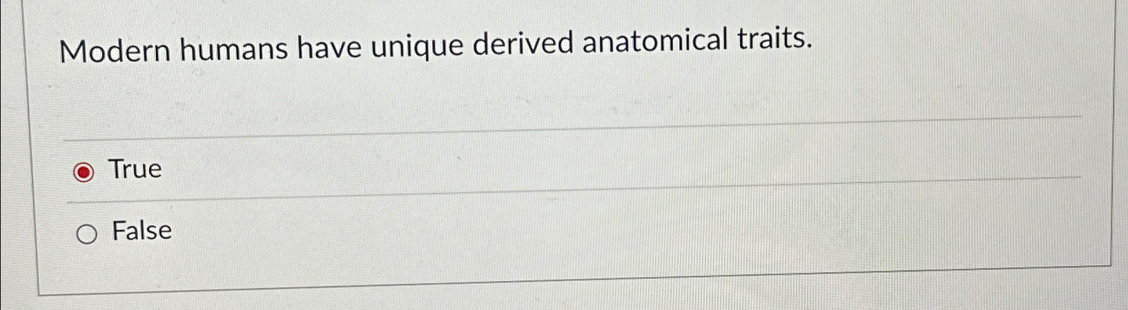 Solved Modern humans have unique derived anatomical | Chegg.com