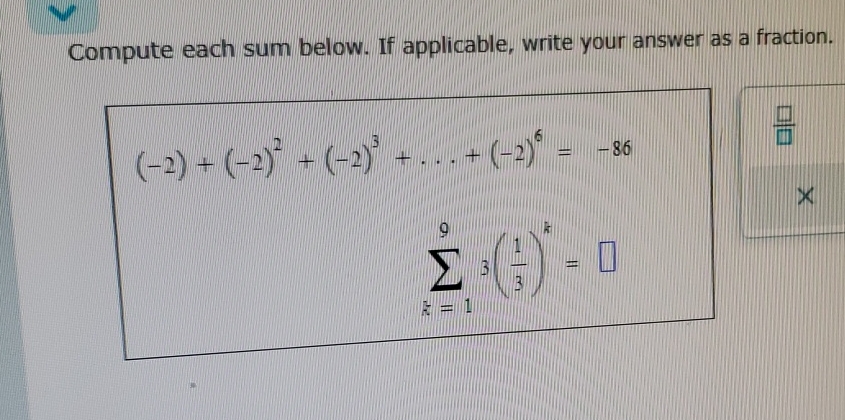 Solved Compute each sum below. If applicable, write your | Chegg.com