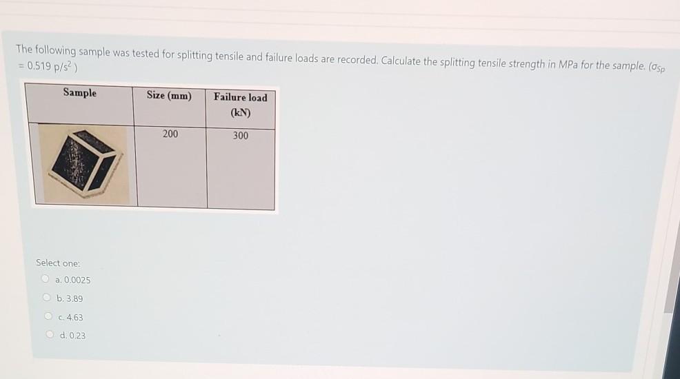 Solved Flexural strength test (third point loading) is | Chegg.com