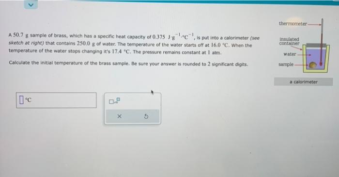 Solved A 50.7 g sample of brass, which has a specific heat | Chegg.com