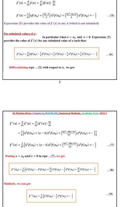 Solved 4. Use the forward difference formulas to | Chegg.com