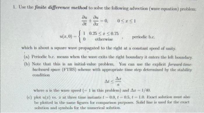 Use the finite difference method to solve the | Chegg.com
