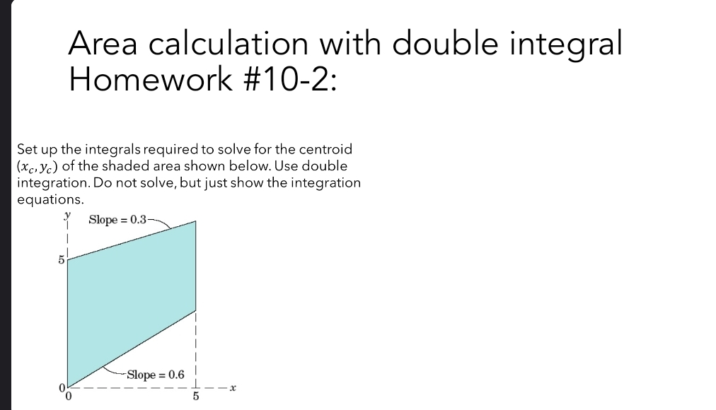 Solved Area calculation with double integral Homework | Chegg.com